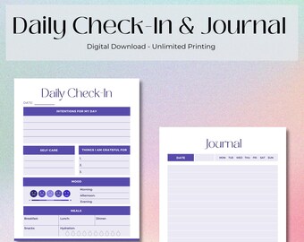 Daily Check in Journal Printable, PDF – DOWNLOAD - Etsy