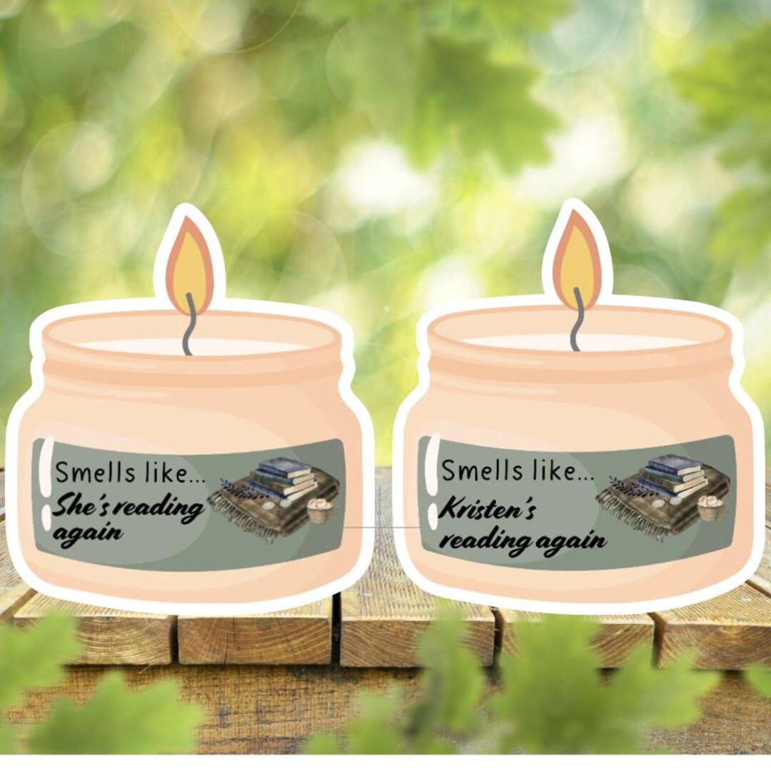 Smells Like She's Reading Again Custom Candle Sticker, Kindle Sticker ...