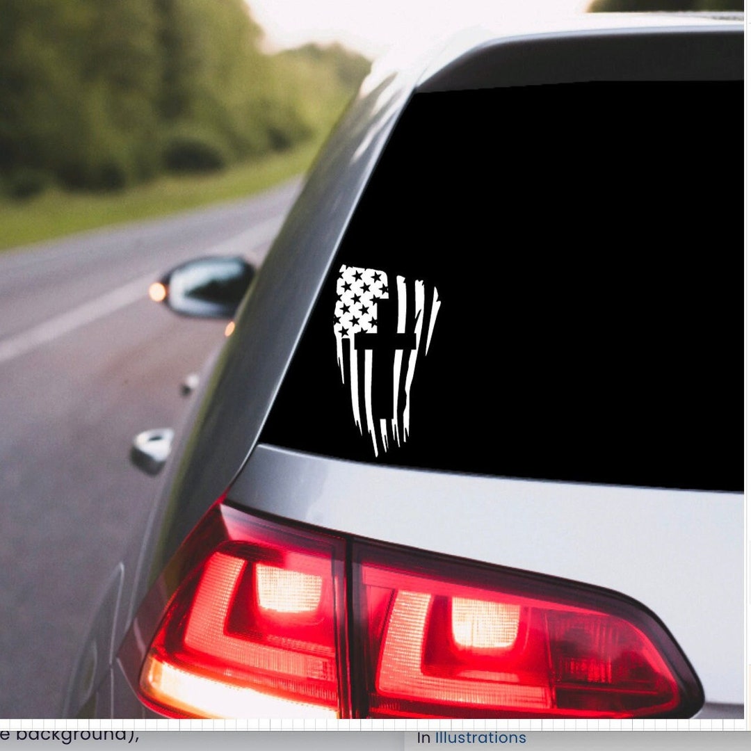 American Flag Cross Vinyl Die Cut Decal|christian Gift|religious Gift ...