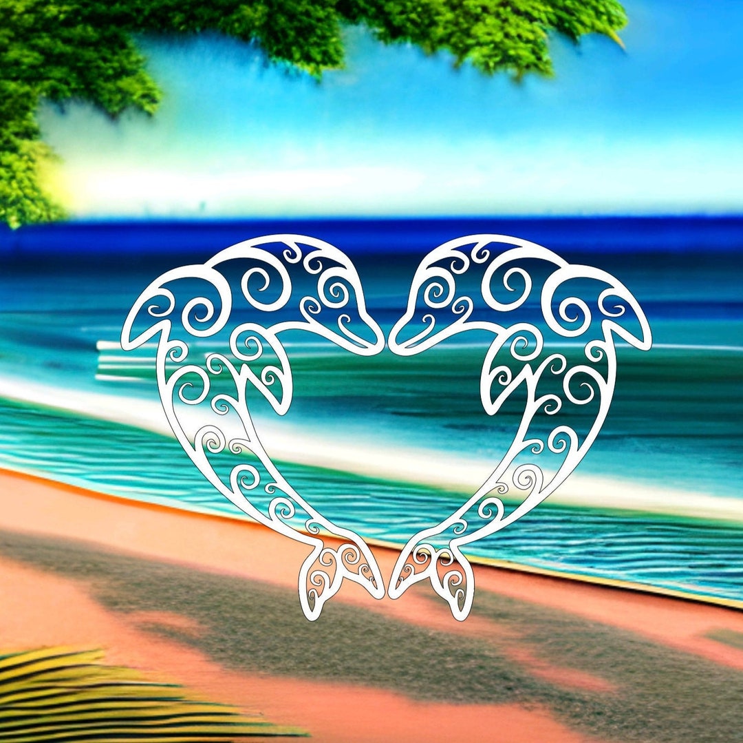 Dolphin Heart Vinyl Die Cut Decalcar Window|truck|camper|rv|rear Window ...