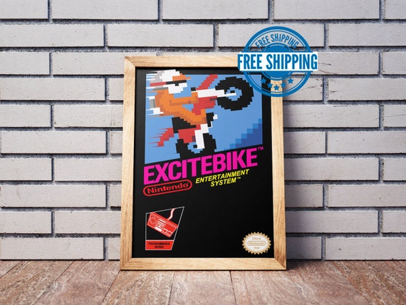 Vintage NES Game Box Art Poster Excitebike - Etsy