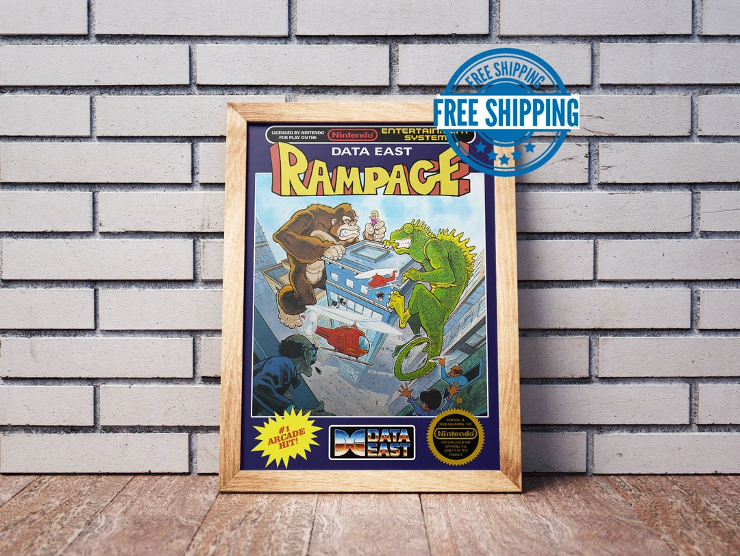 Vintage NES Game Box Art Poster, Rampage - Etsy