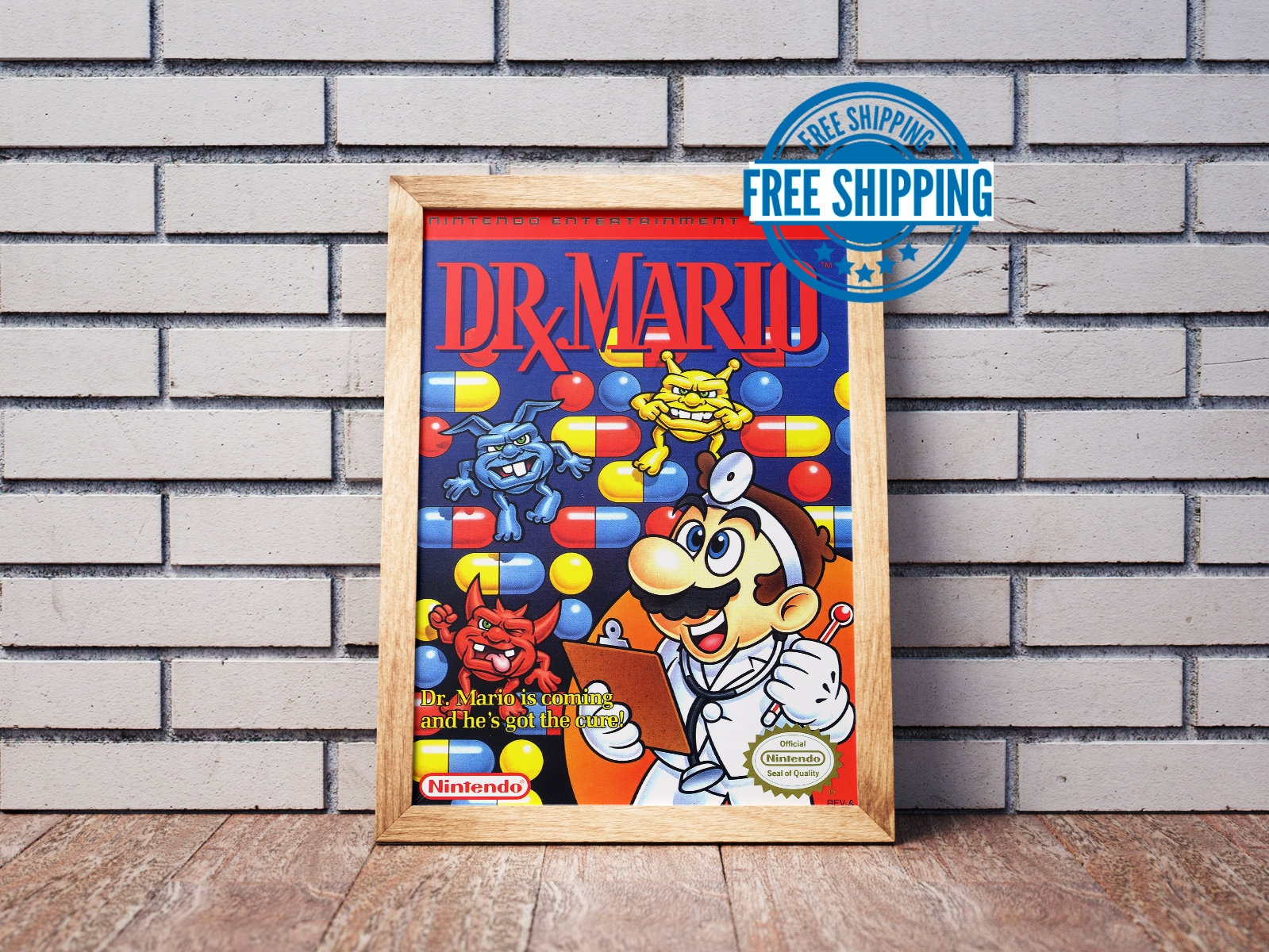 Vintage NES Game Box Art Poster, Dr. Mario - Etsy