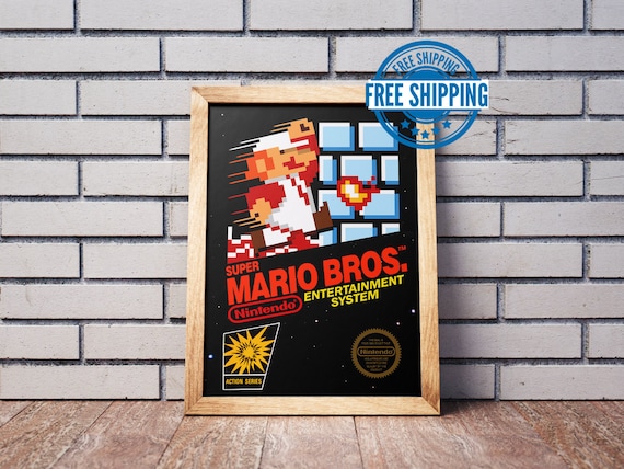 Vintage NES Game Box Art Poster Super Mario Bros - Etsy