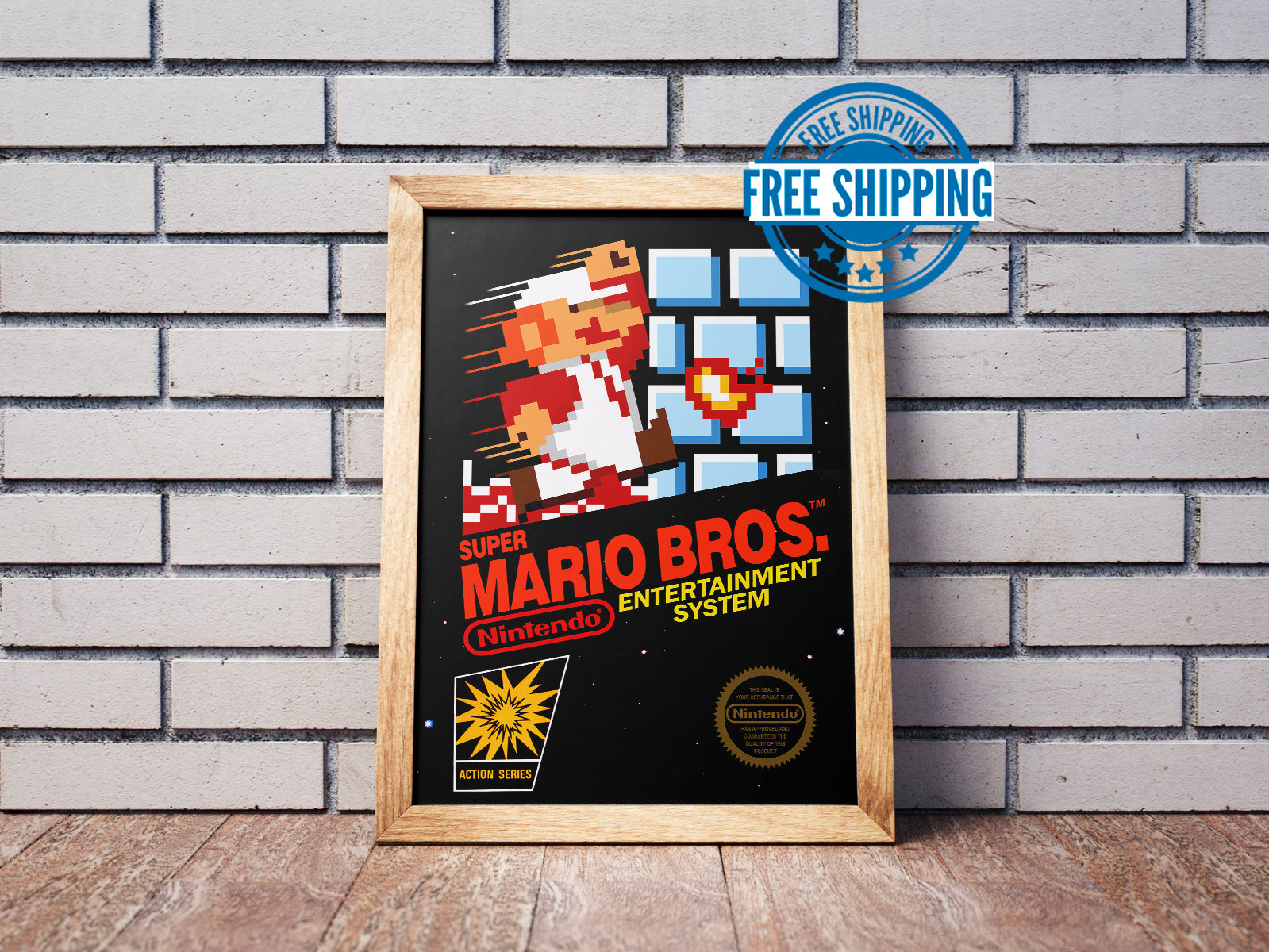 Vintage Nes Game Box Art Poster Super Mario Bros Etsy