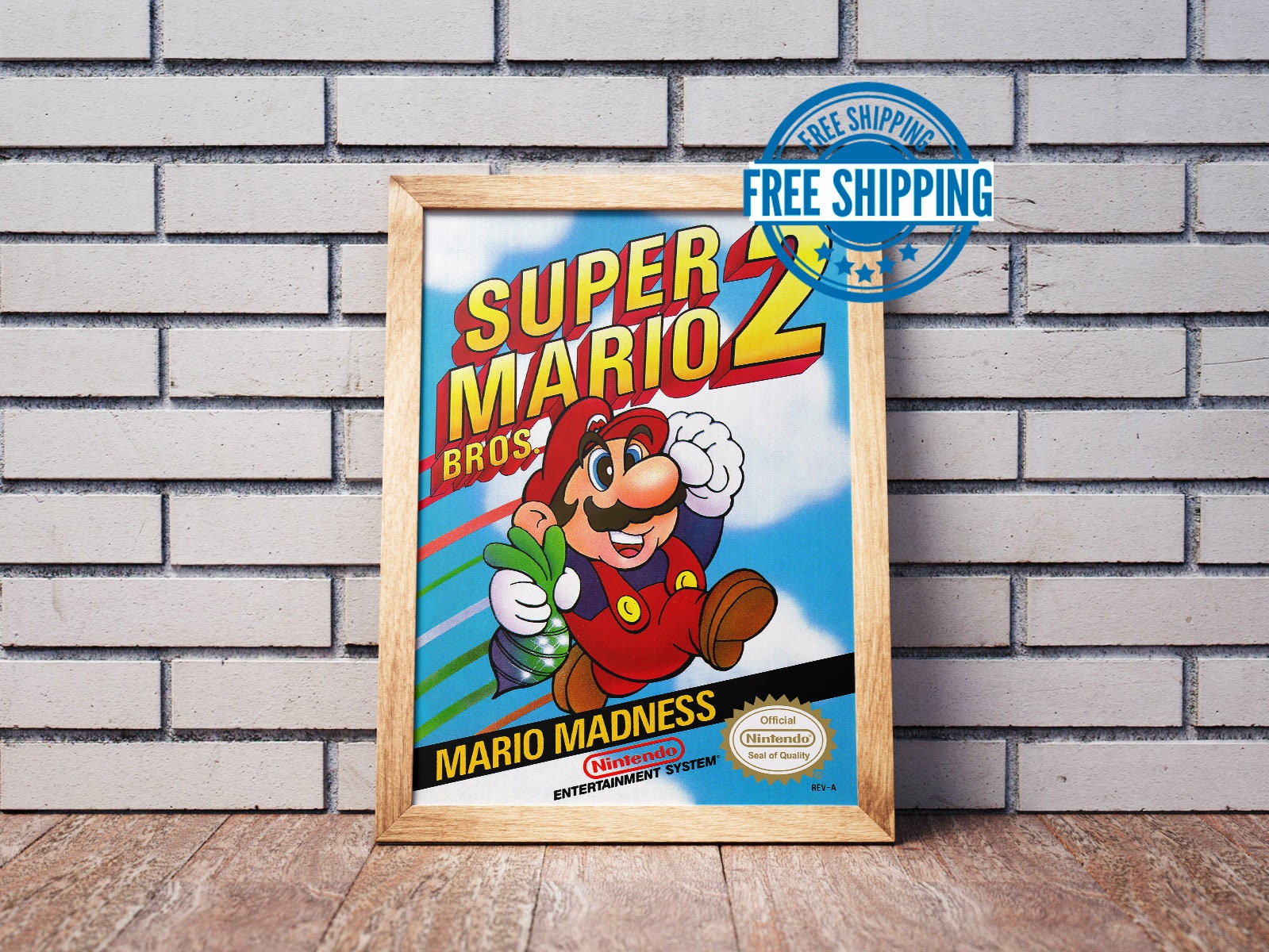 Vintage NES Game Box Art Poster, Super Mario Bros 2 - Etsy