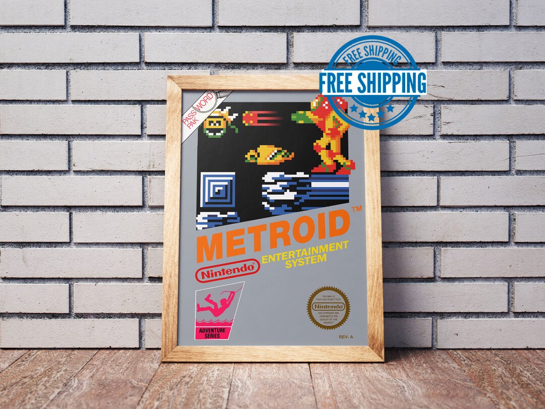 Vintage NES Game Box Art Poster, Metroid - Etsy
