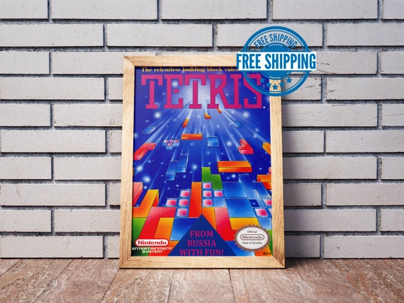 Vintage NES Game Box Art Poster Tetris - Etsy