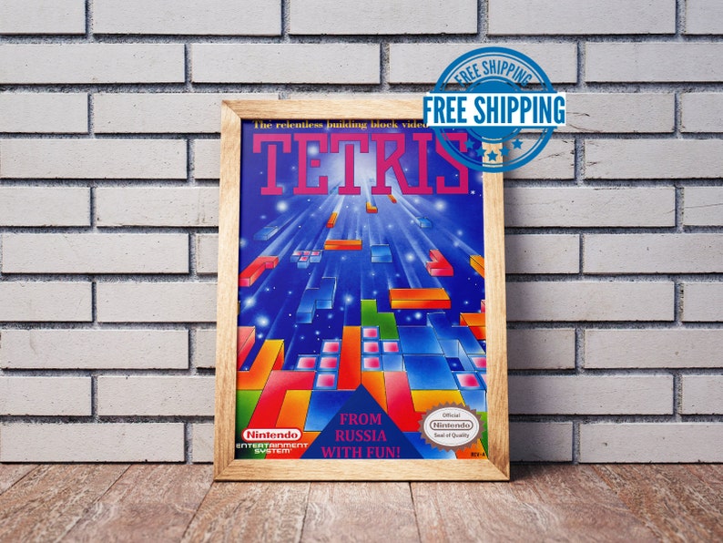 Vintage NES Game Box Art Poster, Tetris - Etsy
