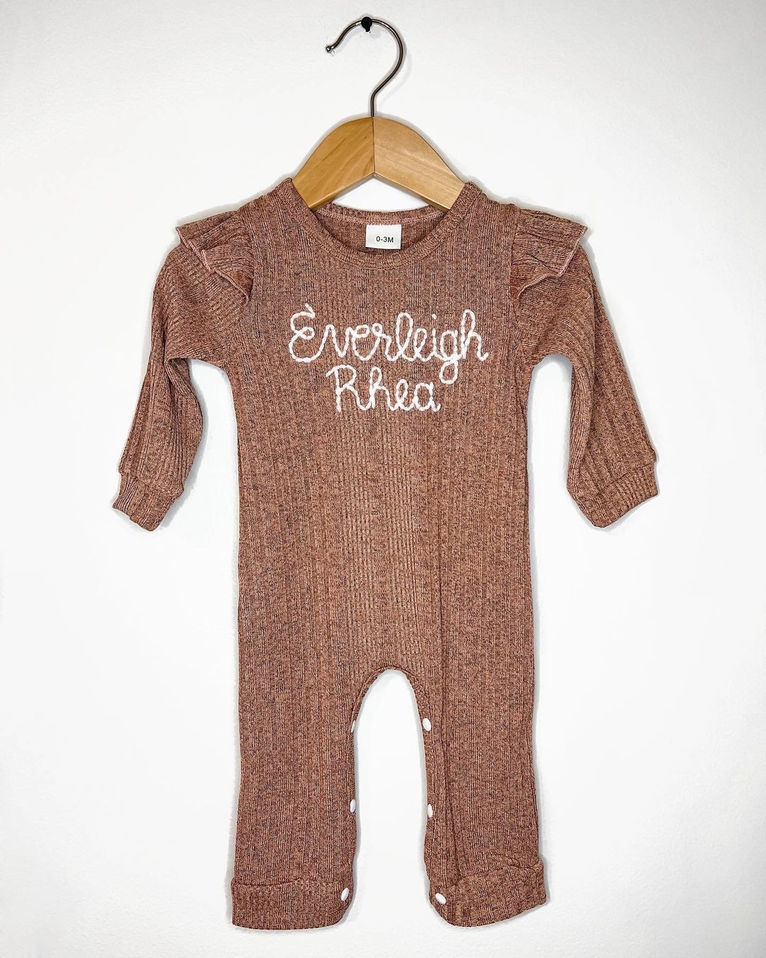 PERSONALIZED Hand Embroidered Baby Girl Name Romper - Etsy