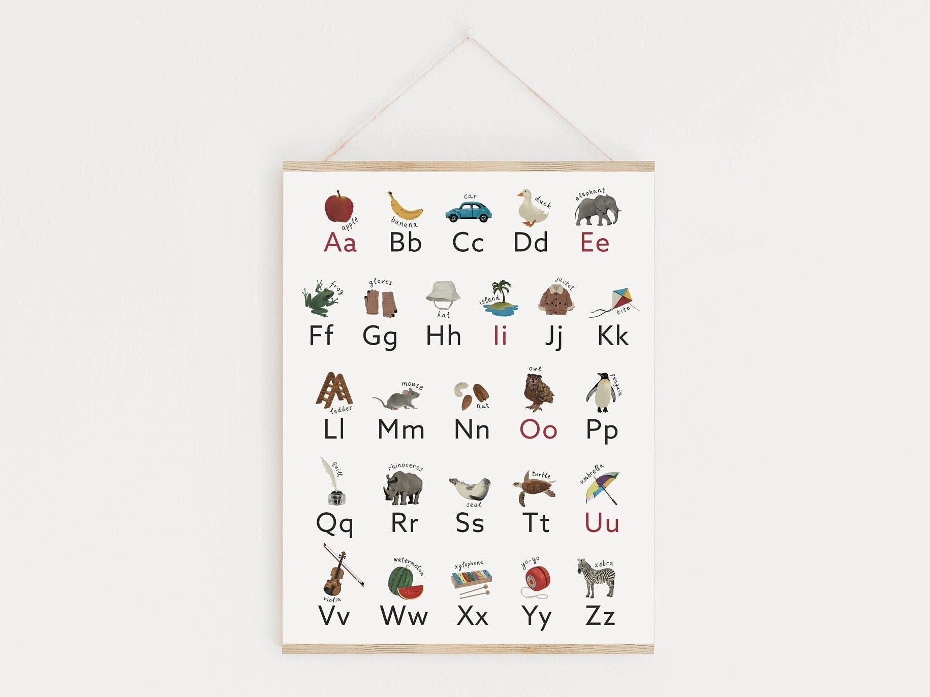 Alphabet Educational Print | Playroom Wall Art, Nursery Wall Art ...