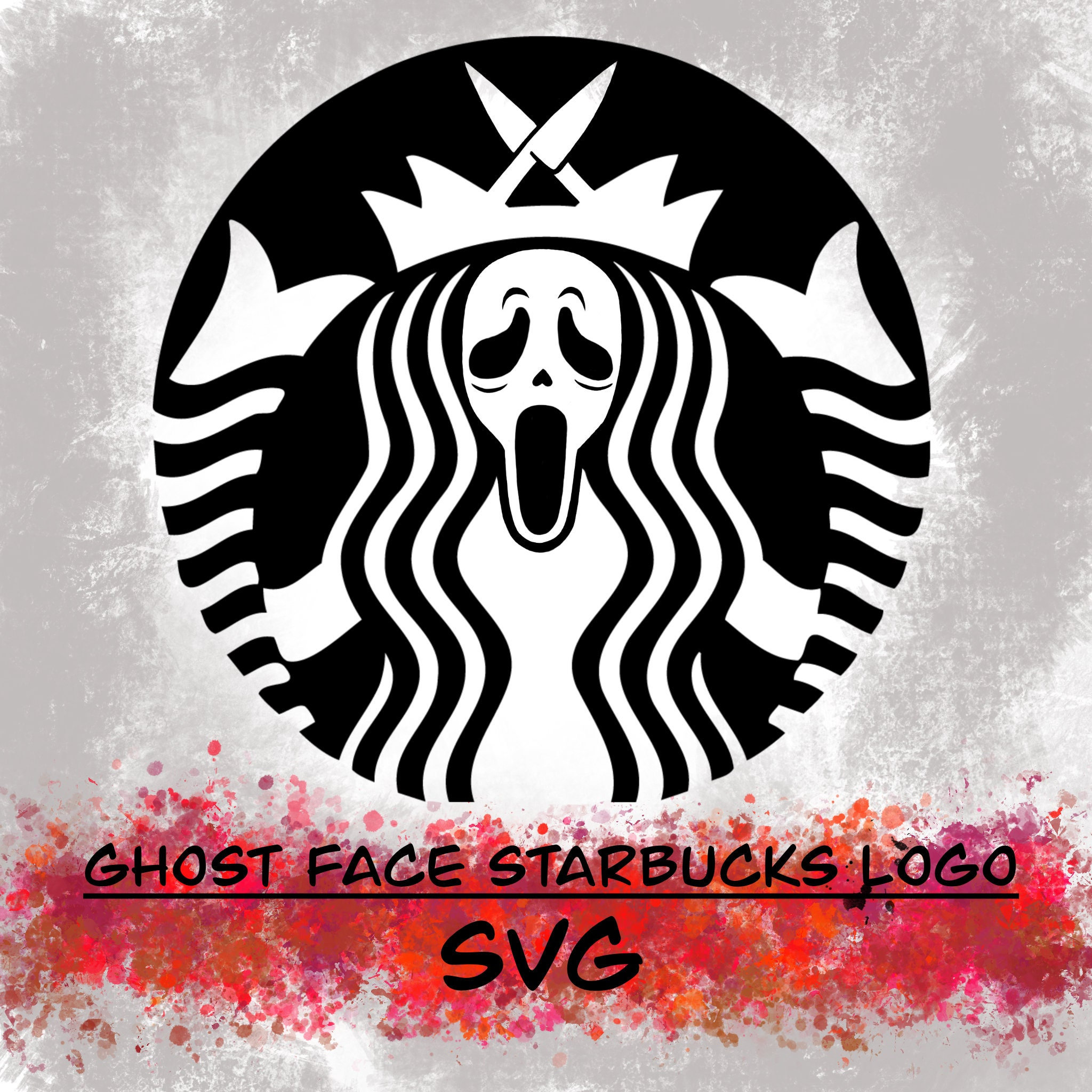 Ghost Face Starbucks Logo Starbucks Custom Logo Starbucks - Etsy
