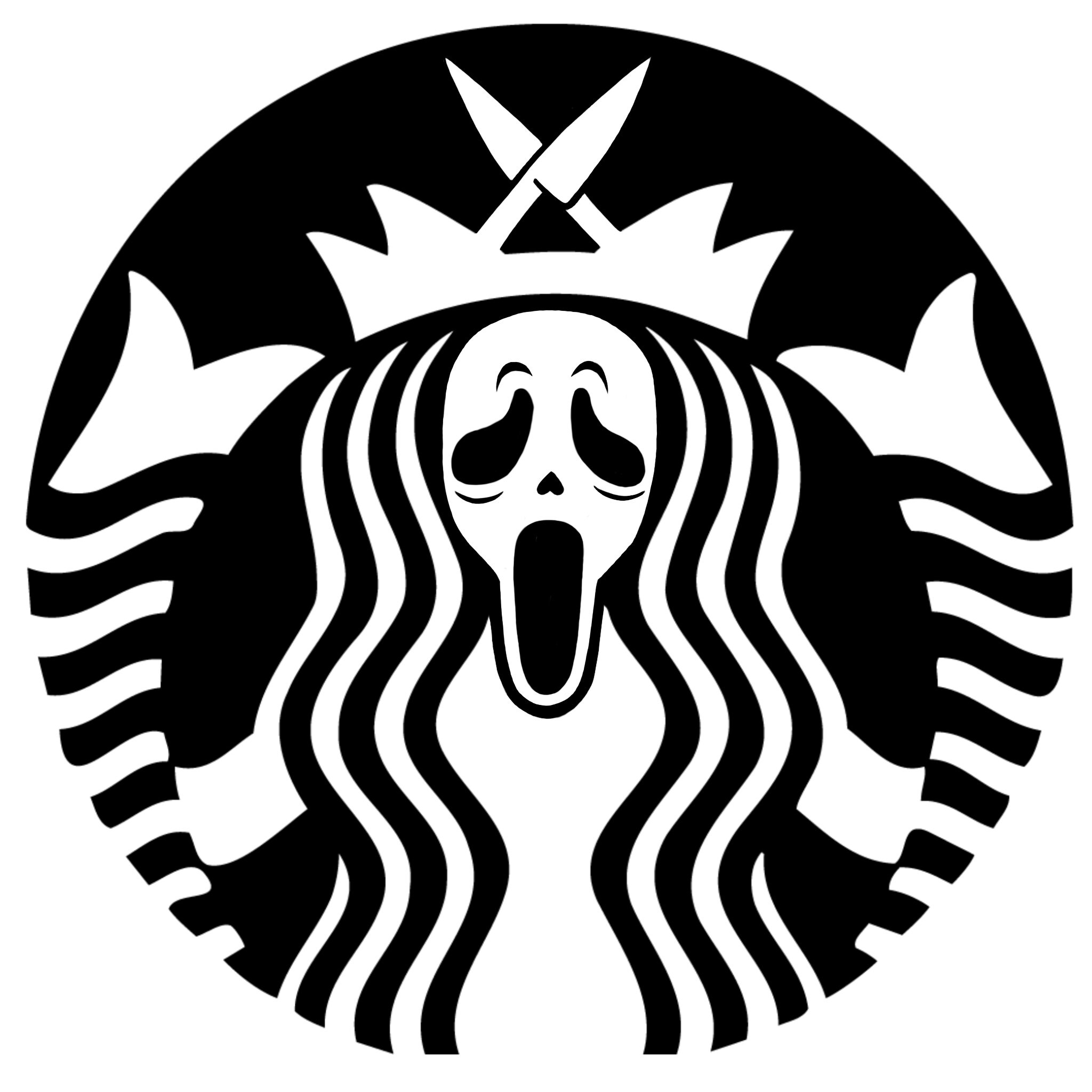 Ghost Face Starbucks Logo Starbucks Custom Logo Starbucks - Etsy