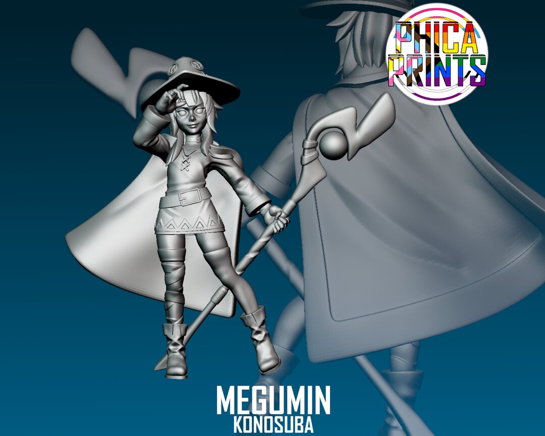 Megumin 32mm konosuba FANART D&D tabletop RPG ethan Savage Studios - Etsy