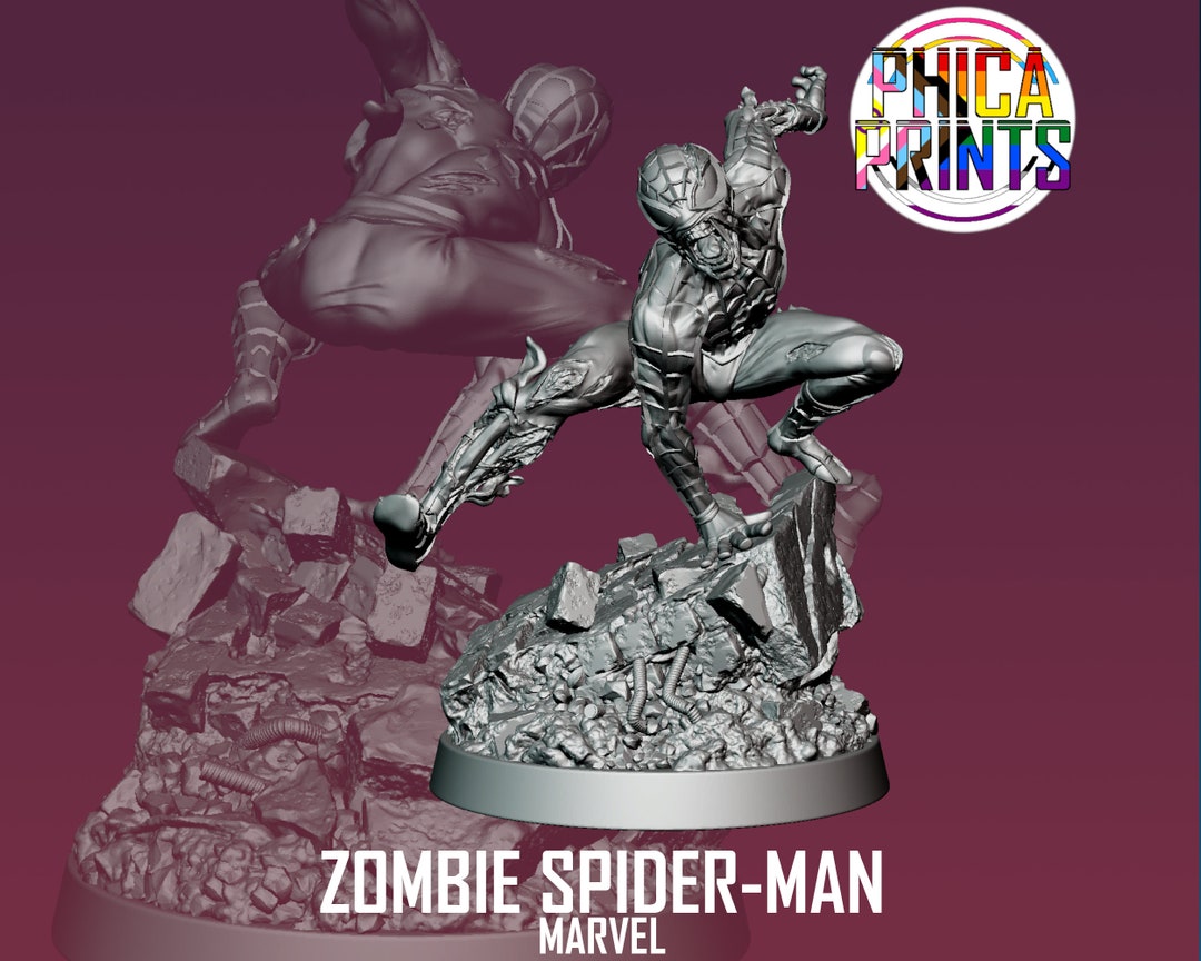 Zombie Spider-man 32mm marvel FANART zombicide D&D tabletop RPG vaultz ...