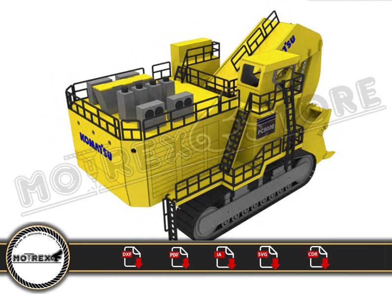 Pala minera PC8000 cnc laser cut Dxf, Ai, Cdr, Pdf, Svg. Etc - Etsy México