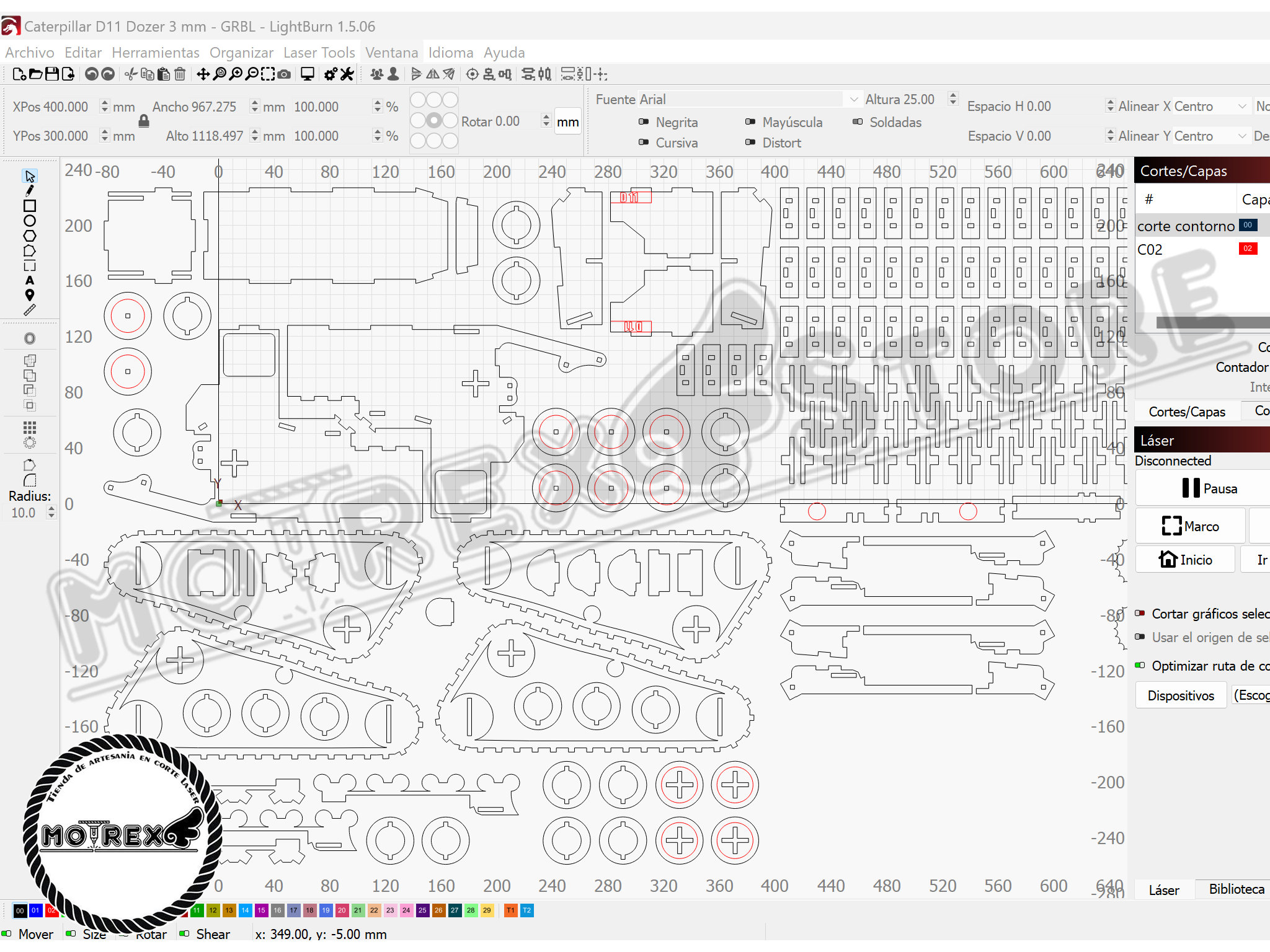 Mining Machine D11 Dozer Cnc Laser Cut Files Dxf, Ai, Cdr, Pdf, Svg ...