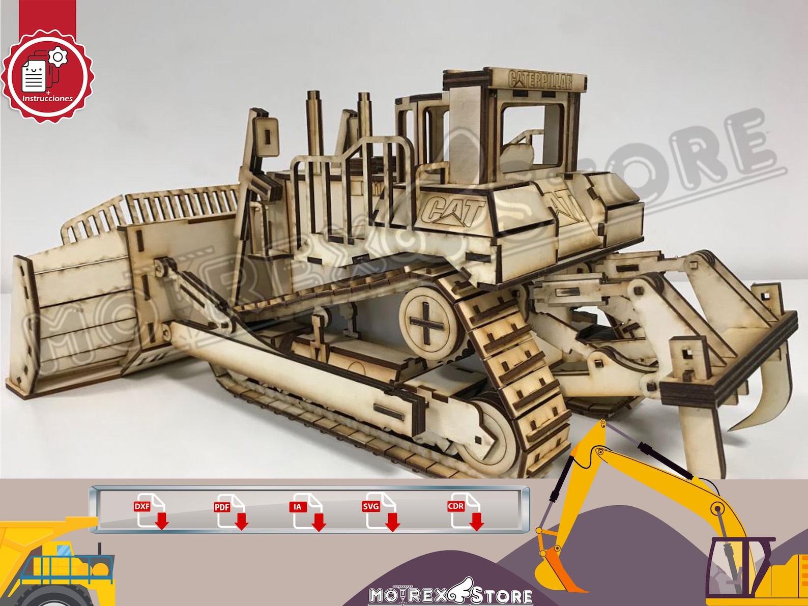 Mining Machine D11 Dozer Cnc Laser Cut Files Dxf, Ai, Cdr, Pdf, Svg ...