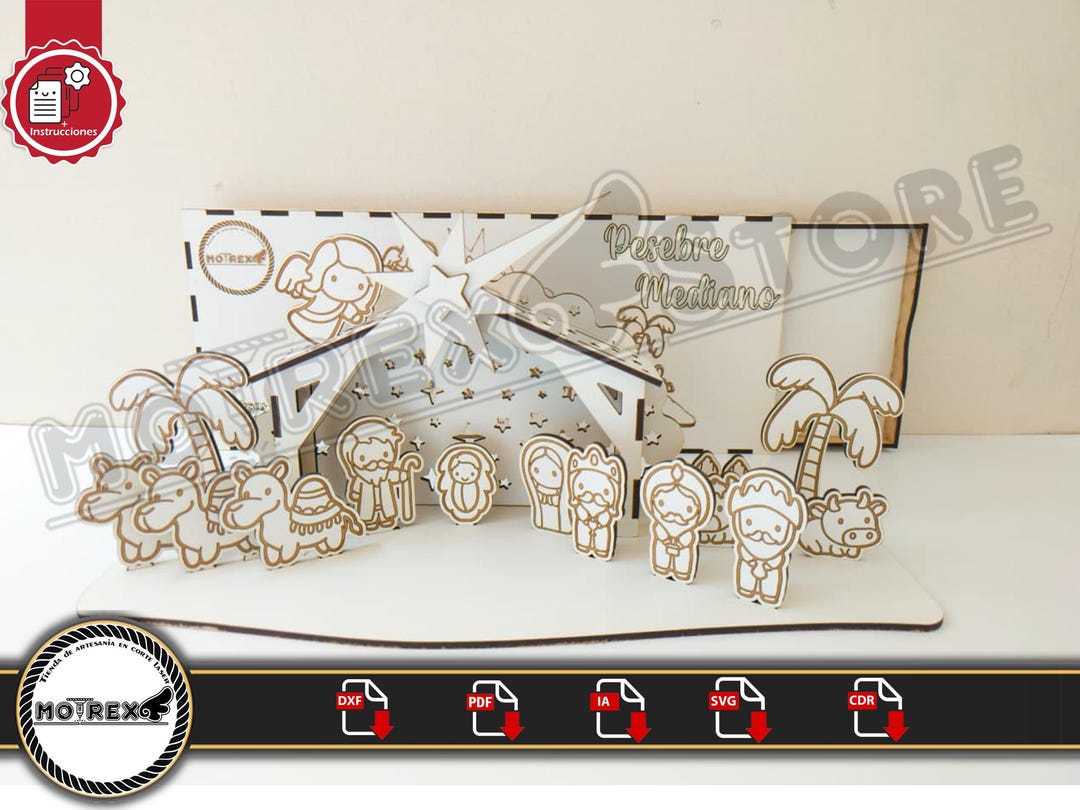 Medium Manger in Box 3mm Cnc Laser Cut File Dxf, Ai, Cdr, Pdf, Svg. Etc ...