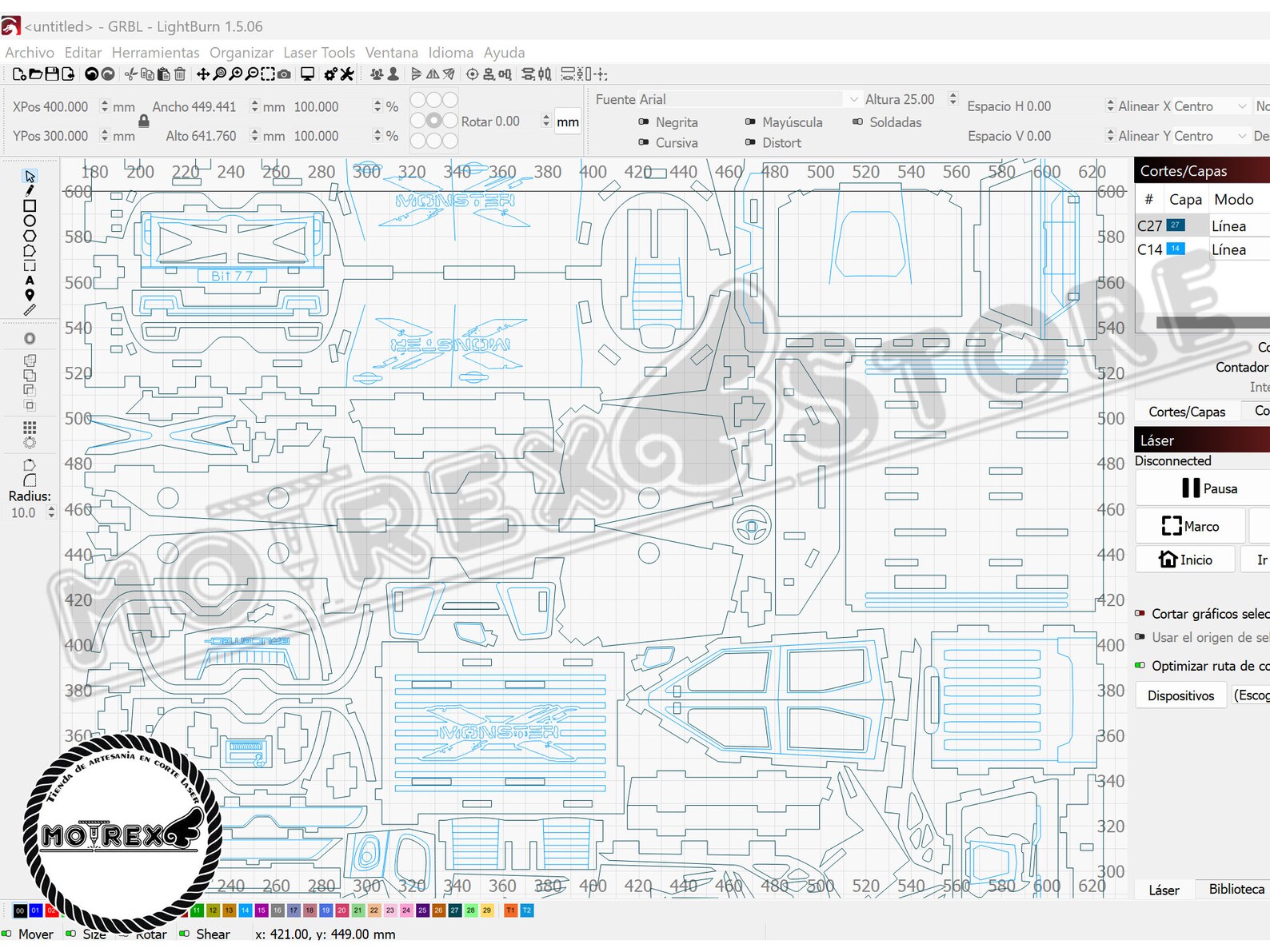 Archivos Mercedes X Monster Cnc Laser Cut Dxf, Ai, Cdr, Pdf, Svg. Etc ...