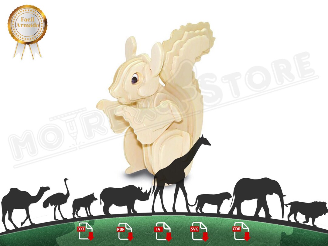 Squirrel 3mm Cnc Laser Cut Dxf, Ai, Cdr, Pdf, Svg Files. Etc - Etsy