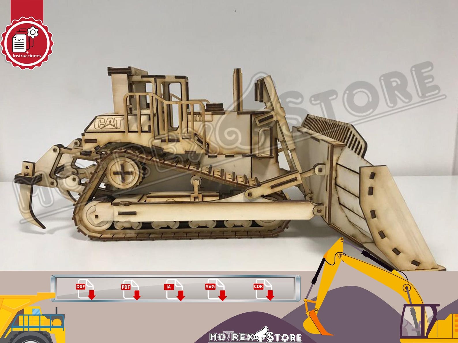 Mining Machine D11 Dozer Cnc Laser Cut Files Dxf, Ai, Cdr, Pdf, Svg ...