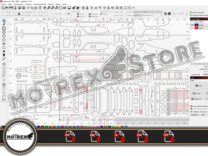 Pontiac Gto 1968 Cnc Laser Cut Dxf, Ai, Cdr, Pdf, Svg Files. Etc - Etsy