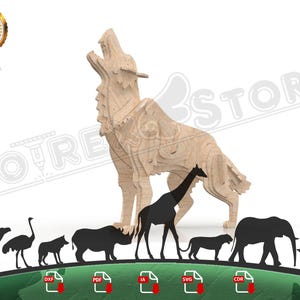 Archivos Lobo gris 3mm Cnc laser cut Dxf, Ai, Cdr, Pdf, Svg. Etc - Etsy ...