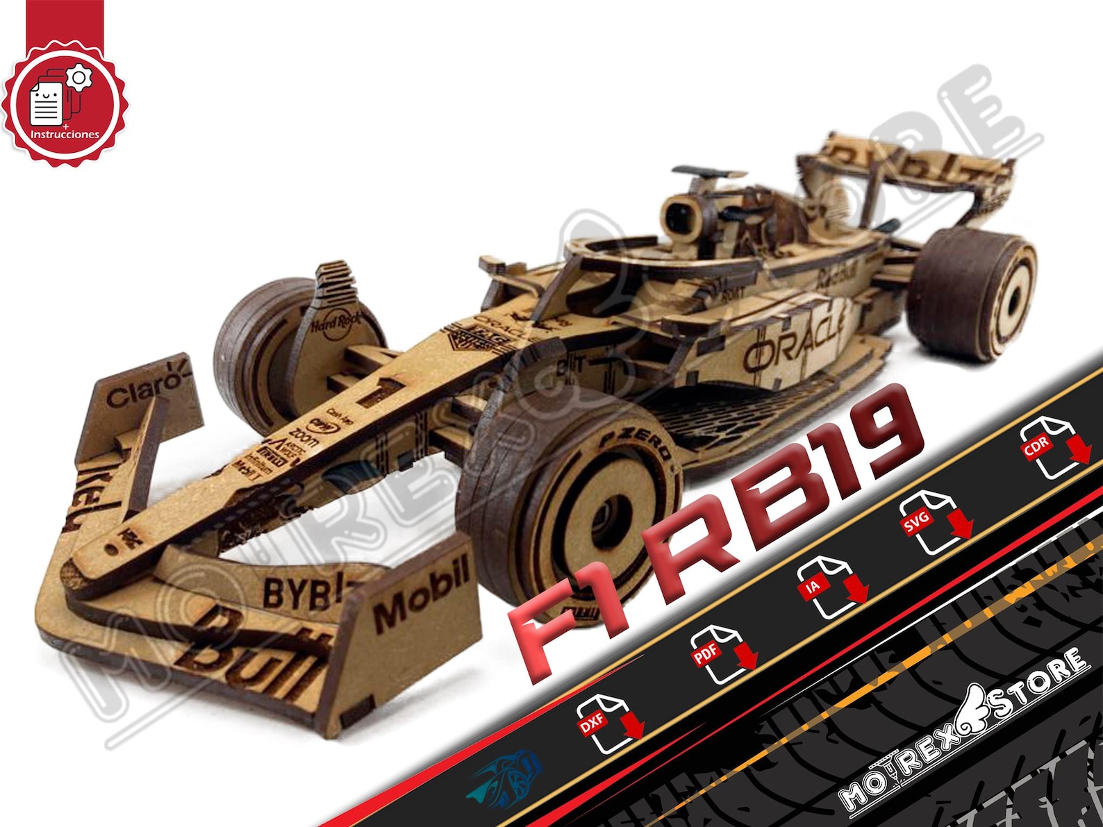 F1 Redbull RB19 3mm Cnc Laser Cut File Dxf, Ai, Cdr, Pdf, Svg Files ...