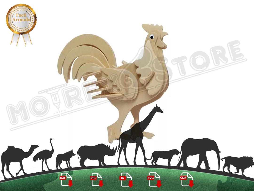 Rooster Files 3mm Cnc Laser Cut Dxf, Ai, Cdr, Pdf, Svg. Etc - Etsy