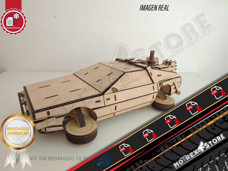 Delorean Back to the Future 3mm Modified CNC Laser Cut Dxf, AI, CDR ...