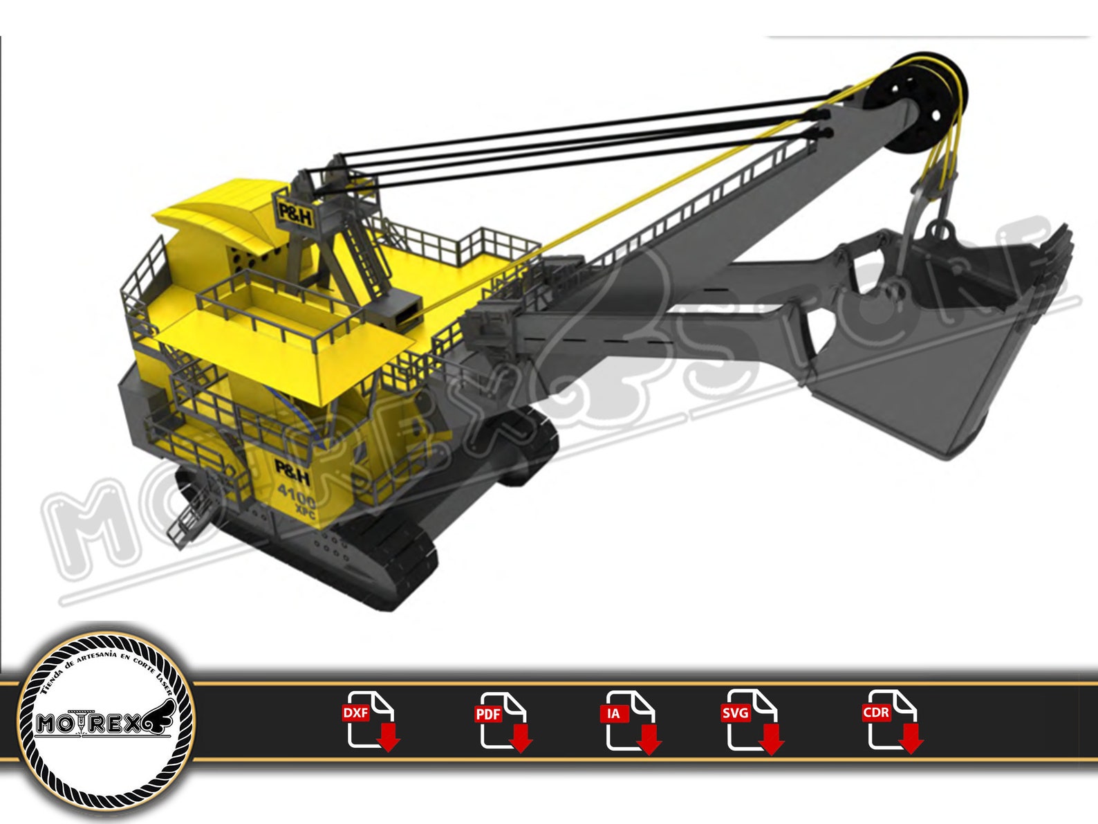 Mining Shovel P&H 4100 Cnc Laser Cut Dxf, Ai, Cdr, Pdf, Svg. Etc - Etsy UK