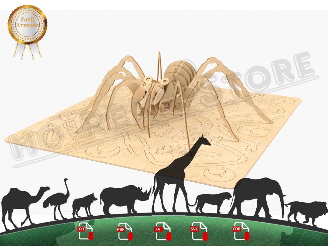 Files Spider 3mm Cnc Laser Cut Dxf, Ai, Cdr, Pdf, Svg. Etc - Etsy