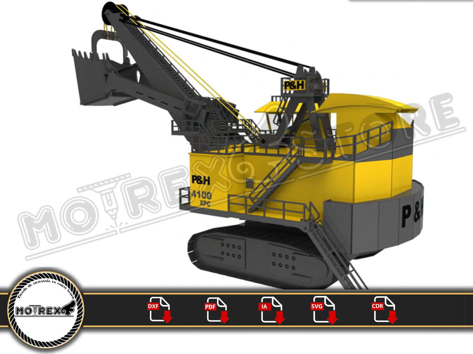 Mining Shovel P&H 4100 Cnc Laser Cut Dxf, Ai, Cdr, Pdf, Svg. Etc - Etsy UK