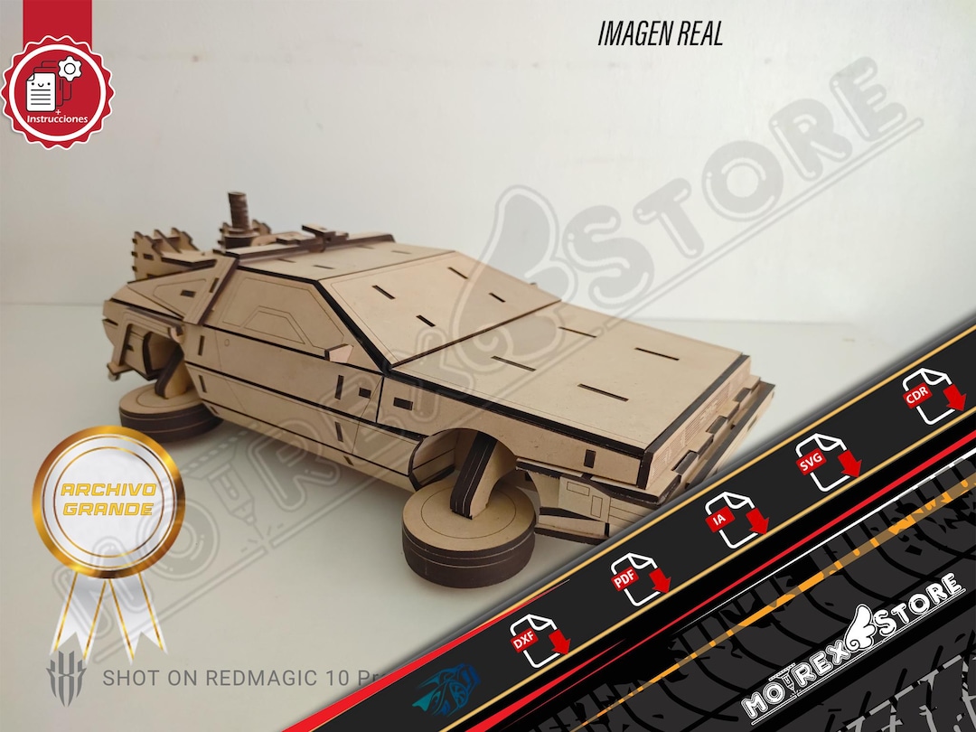 Delorean Back to the Future Modified CNC Laser Cut Files Dxf, AI, CDR ...