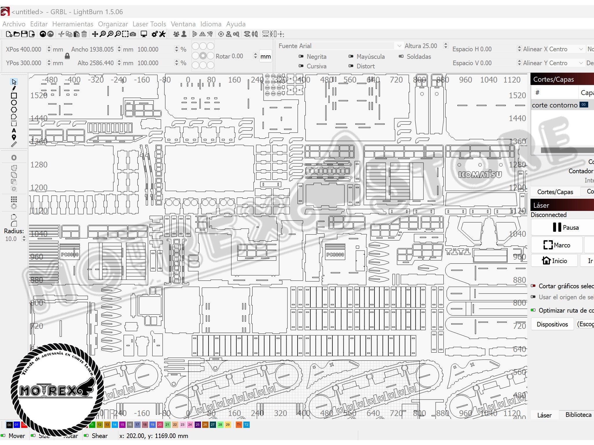 Pala minera PC8000 cnc laser cut Dxf, Ai, Cdr, Pdf, Svg. Etc - Etsy México