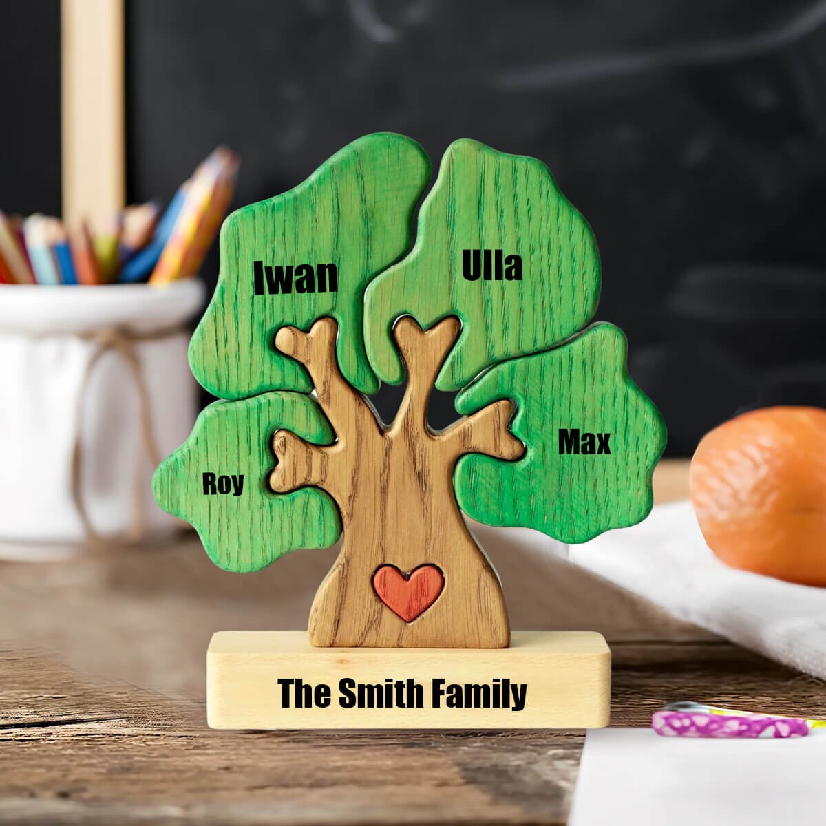 Personalized Wooden Family Tree Puzzle, Custom Family Home Decor ...