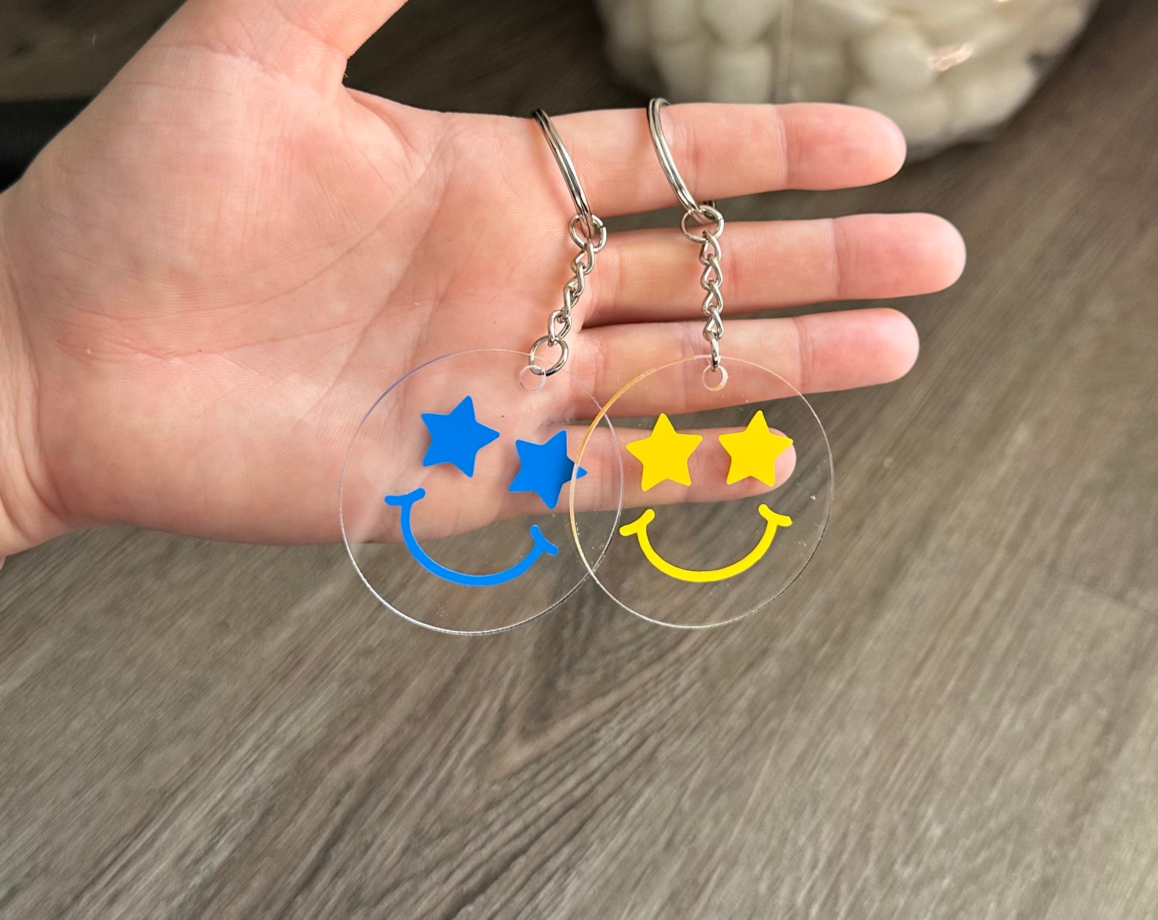 Smiley Face Keychain | Smiley Face Acrylic Keychain | Keychains for ...