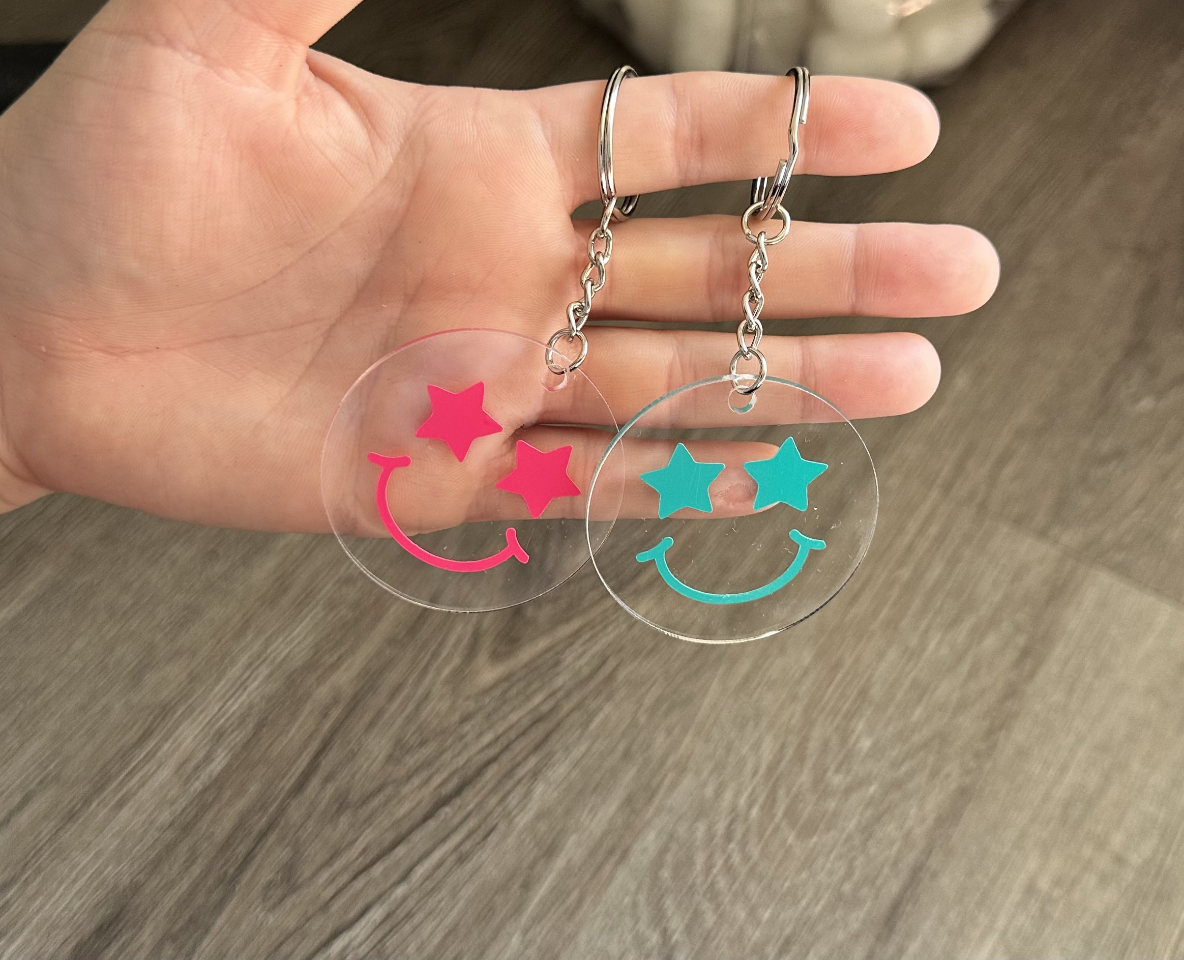 Smiley Face Keychain | Smiley Face Acrylic Keychain | Keychains for ...