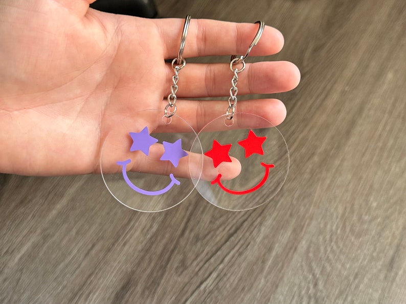 Smiley Face Keychain | Smiley Face Acrylic Keychain | Keychains for ...