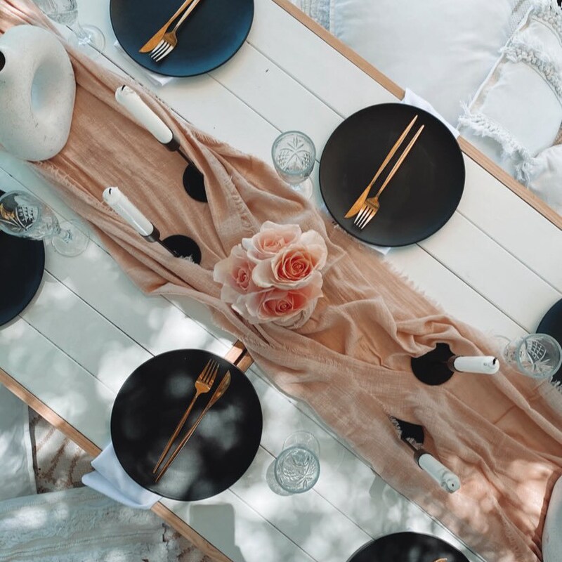 Peach Table Runner - Etsy