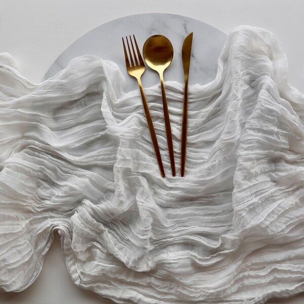 White Cheesecloth Table Runner - Etsy