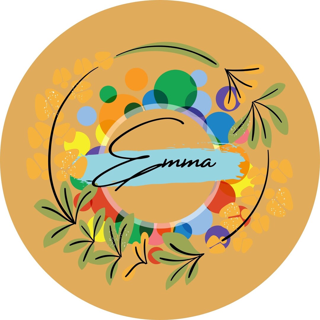 Emma Labels: Circular Logo Stickers Perfect for Weddings - Etsy