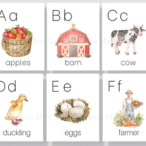 FARM THEME ALPHABET Posters, Printable Farm Alphabet, Farm Alphabet ...