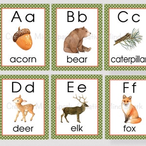 WOODLAND ALPHABET POSTERS Printable Woodland Theme Alphabet - Etsy