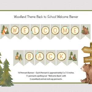 BACK TO SCHOOL Printable Banner, Welcome Back Woodland Theme Classroom ...