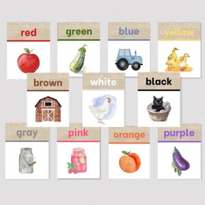 FARM THEME COLOR Posters for Classroom, Printable Farm Theme Color ...