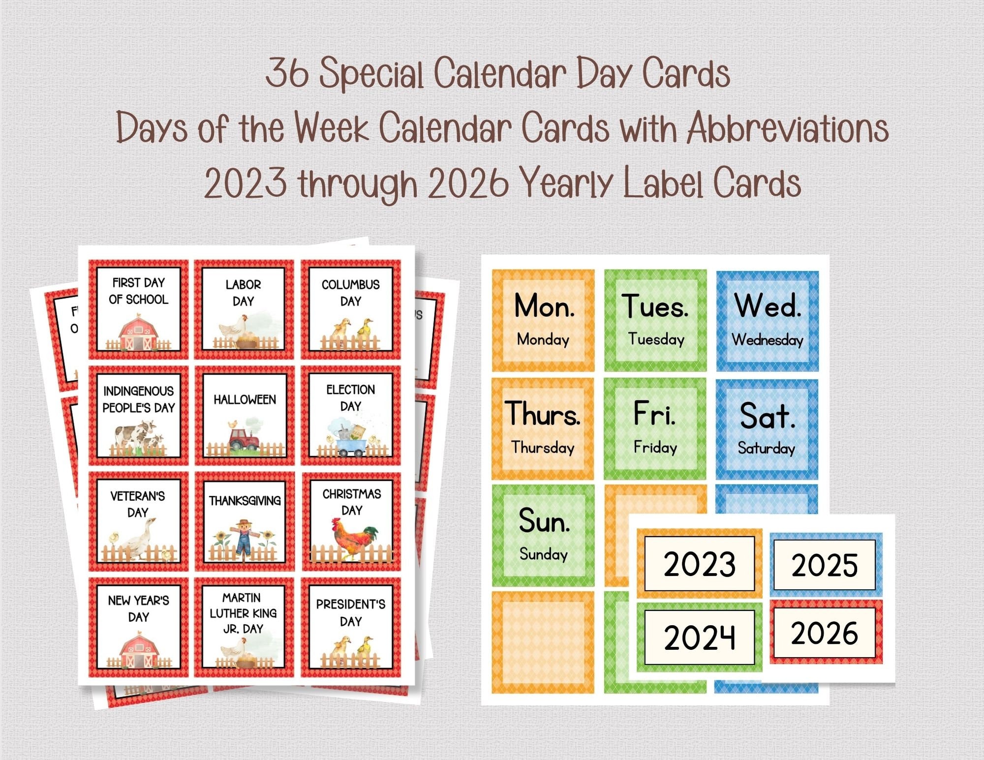 FARM THEME CLASSROOM Calendar, Printable Farm Calendar Bulletin Board ...