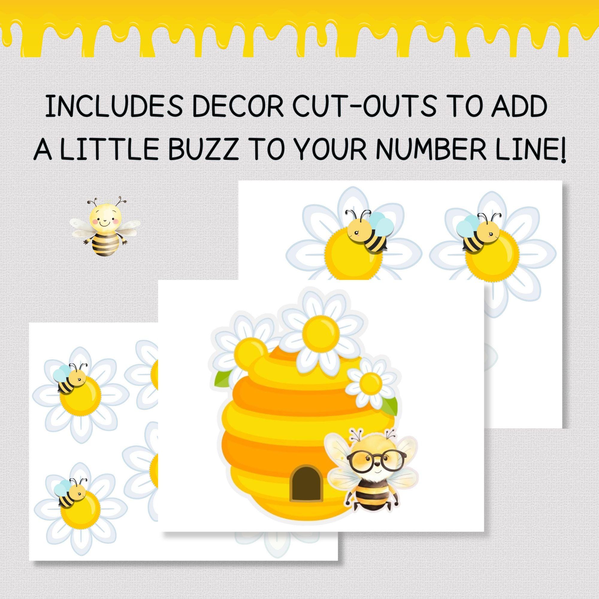 BEE THEME NUMBER Line for Classroom, Printable Honeybee Number Line 0 ...