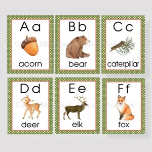 WOODLAND ALPHABET POSTERS, Printable Woodland Theme, Alphabet Classroom ...